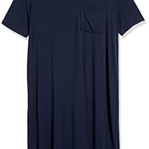 Amazon Essentials Women's Jersey Oversized-Fit Short-Sleeve Pocket T-Shirt Dress (Previously Daily Ritual), Navy, Small