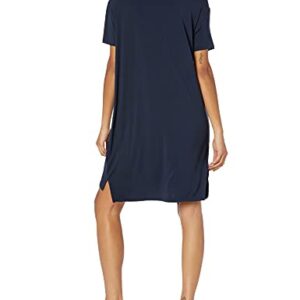 Amazon Essentials Women's Jersey Oversized-Fit Short-Sleeve Pocket T-Shirt Dress (Previously Daily Ritual), Navy, Small