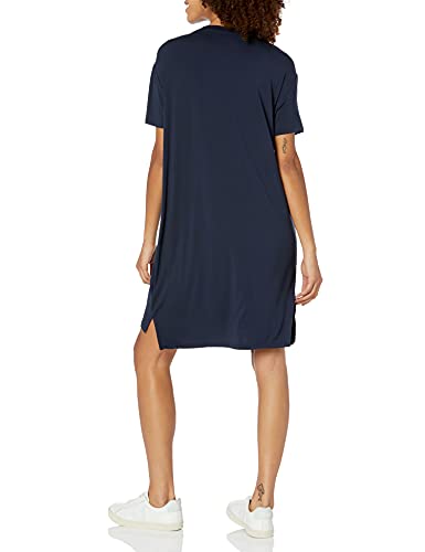 Amazon Essentials Women's Jersey Oversized-Fit Short-Sleeve Pocket T-Shirt Dress (Previously Daily Ritual), Navy, Small