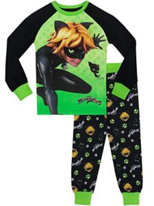 miraculous ladybug boys' cat noir pajamas size 5 multicolored