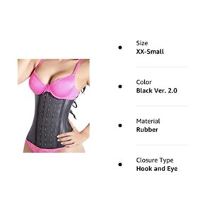 Lady Slim Fajas Colombianas Reductoras Y Moldeadoras para Mujer Underbust Latex Waist Trainer Hourglass Body Shaper for Women Black V2 XS