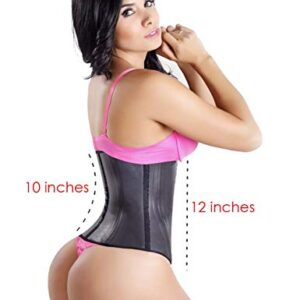 Lady Slim Fajas Colombianas Reductoras Y Moldeadoras para Mujer Underbust Latex Waist Trainer Hourglass Body Shaper for Women Black V2 XS