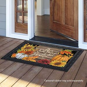 Briarwood Lane Be Grateful Thanksgiving Doormat Fall Floral Pumpkin Indoor Outdoor 30" x 18"