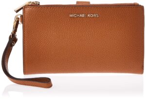 michael kors double zip wristlet acorn one size