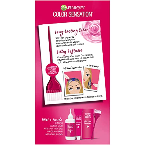 Garnier Color Sensation Hair Color Cream, 6.17 Out of the Blue, Soft Teal Blue