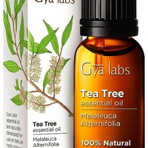 Gya Labs Pure Australian Tea Tree Oil for Skin, Face & Toenails (0.34 fl oz) - 100% Therapeutic Natural Melaleuca Essential Oil for Piercings, Scalp & Hair Growth