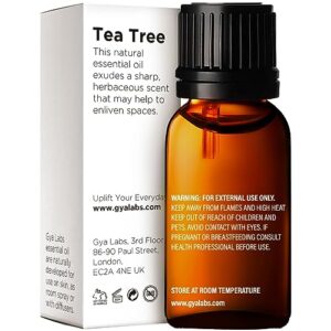 Gya Labs Pure Australian Tea Tree Oil for Skin, Face & Toenails (0.34 fl oz) - 100% Therapeutic Natural Melaleuca Essential Oil for Piercings, Scalp & Hair Growth