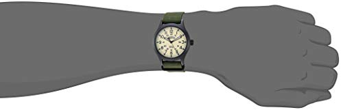 Timex Men's TW4B15500 Expedition Scout 40mm Green/Black/Cream Nylon Slip-Thru Strap Watch