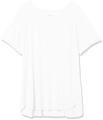 Amazon Essentials Women's Studio Relaxed-Fit Lightweight Crewneck T-Shirt (Available in Plus Size), White, Medium