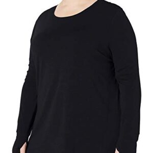 Amazon Essentials Women's Studio Relaxed-Fit Long-Sleeve T-Shirt (Available in Plus Size), Black, X-Large