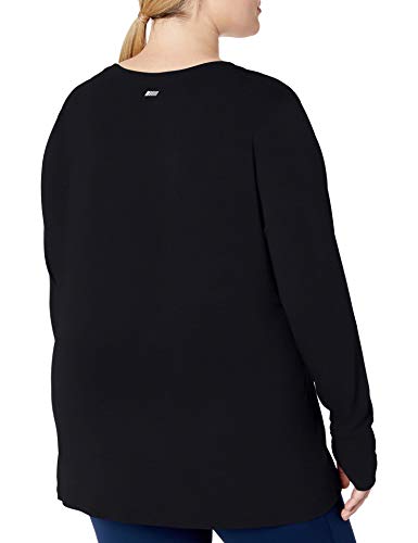 Amazon Essentials Women's Studio Relaxed-Fit Long-Sleeve T-Shirt (Available in Plus Size), Black, X-Large