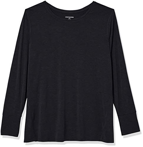 Amazon Essentials Women's Studio Relaxed-Fit Long-Sleeve T-Shirt (Available in Plus Size), Black, X-Large