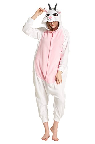 MizHome Halloween Costume Goat Hooded Pajamas Kigurumi Cosplay Goat L