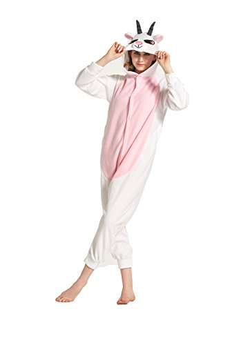 MizHome Halloween Costume Goat Hooded Pajamas Kigurumi Cosplay Goat L