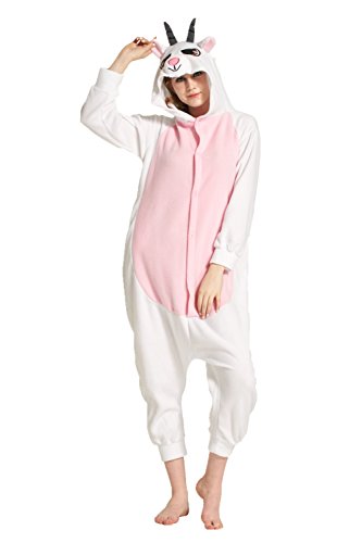 MizHome Halloween Costume Goat Hooded Pajamas Kigurumi Cosplay Goat L