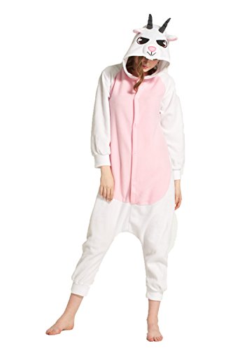 MizHome Halloween Costume Goat Hooded Pajamas Kigurumi Cosplay Goat L