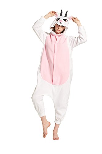 MizHome Halloween Costume Goat Hooded Pajamas Kigurumi Cosplay Goat L