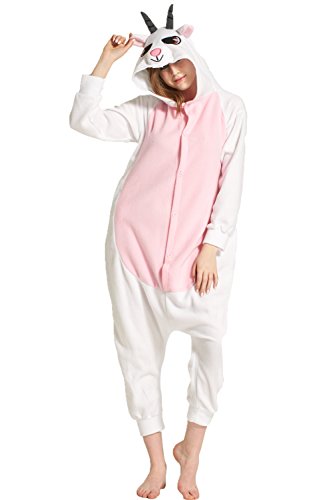 MizHome Halloween Costume Goat Hooded Pajamas Kigurumi Cosplay Goat L