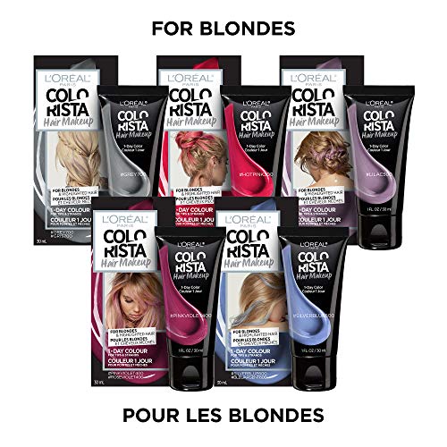 L’Oréal Paris Hair Color Colorista Makeup 1-day for Blondes, Silverblue600, 1 Fluid Ounce