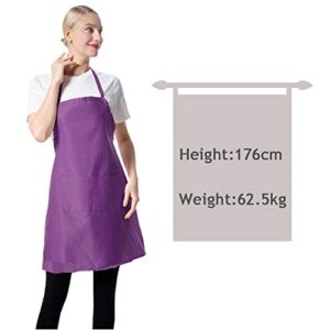 TSD STORY Total 15 PCS Mixed Plain Color Bib Aprons Bulk for Women Men Adult with 2 Front Pockets Chef Cooking Painting Baking(12colours ,15pcs)