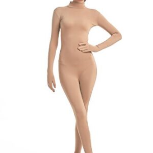 Full Bodysuit Womens Costume Without Hood Spandex Stretch Zentai Unitard Body Suit (Medium, Nude)