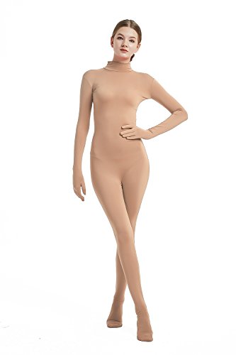 Full Bodysuit Womens Costume Without Hood Spandex Stretch Zentai Unitard Body Suit (Medium, Nude)