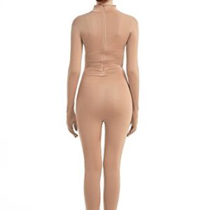 Full Bodysuit Womens Costume Without Hood Spandex Stretch Zentai Unitard Body Suit (Medium, Nude)