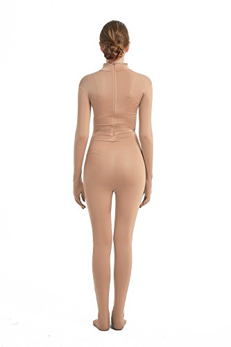 Full Bodysuit Womens Costume Without Hood Spandex Stretch Zentai Unitard Body Suit (Medium, Nude)