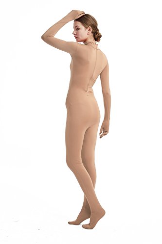 Full Bodysuit Womens Costume Without Hood Spandex Stretch Zentai Unitard Body Suit (Medium, Nude)