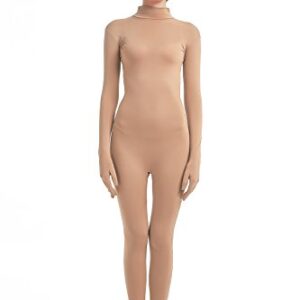 Full Bodysuit Womens Costume Without Hood Spandex Stretch Zentai Unitard Body Suit (Medium, Nude)