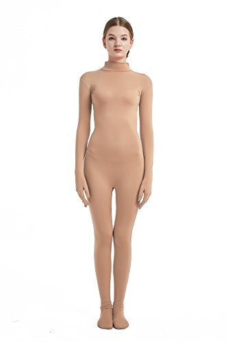 Full Bodysuit Womens Costume Without Hood Spandex Stretch Zentai Unitard Body Suit (Medium, Nude)