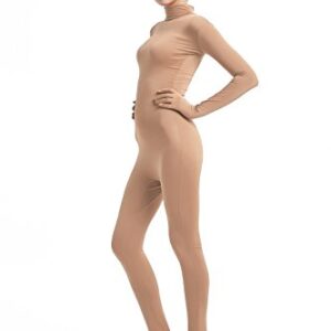 Full Bodysuit Womens Costume Without Hood Spandex Stretch Zentai Unitard Body Suit (Medium, Nude)