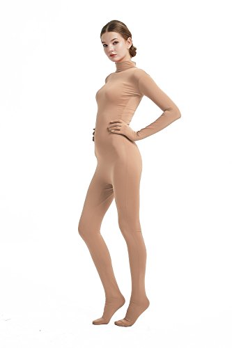 Full Bodysuit Womens Costume Without Hood Spandex Stretch Zentai Unitard Body Suit (Medium, Nude)