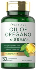 carlyle oregano oil extract | max potency | 150 softgel capsules | non-gmo and gluten free formula | contains carvacrol