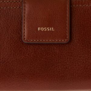 Fossil Women's Logan Leather Wallet RFID Blocking Tab Clutch, Brown (Model: SL7830200)