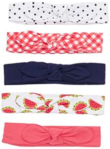 hudson baby unisex cotton and synthetic headbands, watermelon, 0-24 months