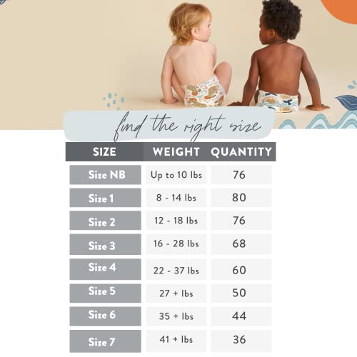 The Honest Company Clean Conscious Diapers | Plant-Based, Sustainable | Rose Blossom + Tutu Cute | Club Box, Size 1 (8-14 lbs), 80 Count