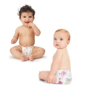 The Honest Company Clean Conscious Diapers | Plant-Based, Sustainable | Rose Blossom + Tutu Cute | Club Box, Size 1 (8-14 lbs), 80 Count