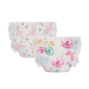 The Honest Company Clean Conscious Diapers | Plant-Based, Sustainable | Rose Blossom + Tutu Cute | Club Box, Size 1 (8-14 lbs), 80 Count