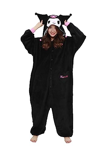 SAZAC Kuromi Kigurumi - Onesie Jumpsuit Halloween Costume (One Size)