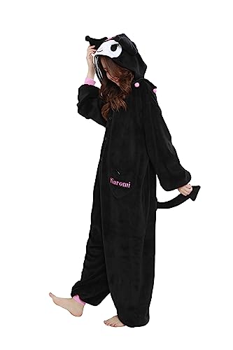 SAZAC Kuromi Kigurumi - Onesie Jumpsuit Halloween Costume (One Size)