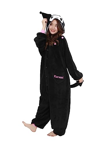 SAZAC Kuromi Kigurumi - Onesie Jumpsuit Halloween Costume (One Size)