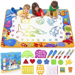 water doodle mat - kids painting writing color doodle drawing mat toy bring magic pens educational toys for age 2 3 4 5 6 7 year old girls boys age toddler gift