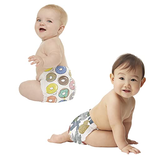 The Honest Company Clean Conscious Diapers | Plant-Based, Sustainable | Cactus Cuties + Donuts | Super Club Box, Size 3 (16-28 lbs), 136 Count