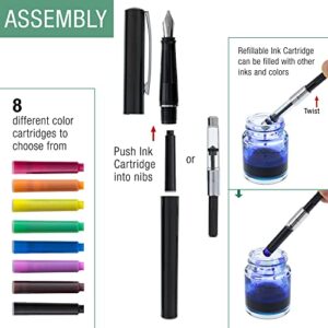 U.S. Art Supply 35-Piece Calligraphy Pen Writing Set - 4 Calligraphy Pens, 5 Size Styles of Pen Nibs, 22 Ink Cartridges, Instructional Handbook, Practice Paper Pad - Kids, Students, Adults Starter Kit