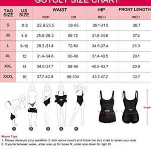 Gotoly Women Waist Trainer Bodysuit Tummy Control Corset Full Body Shaper Cincher Tank Top with Adjustable Straps (Small, Black)