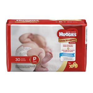 huggies little snugglers baby diapers, size preemie, 30 count, convenience pack (packaging may vary)