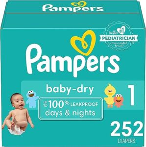 diapers size 1, 252 count - pampers baby dry disposable diapers