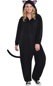 black cat adult zipster - adult plus size, 1 pc