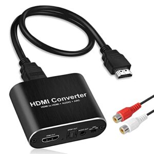 avedio links 4k@60hz hdmi audio extractor, hdmi to hdmi + optical toslink spdif + 3.5mm aux stereo audio out, hdmi audio converter adapter splitter support hdcp1.4 full hd 1080p 3d